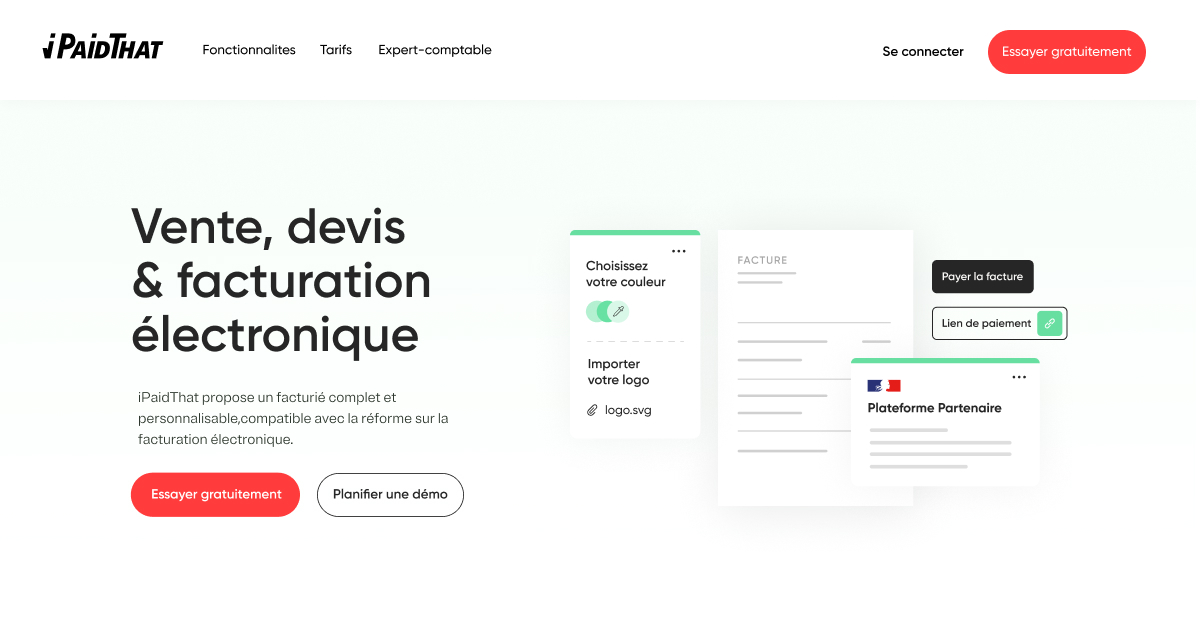 Gérez, Personnalisez et Envoyez vos factures & devis - iPaidThat